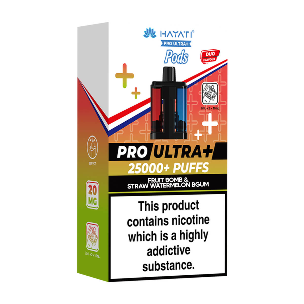 Fruit Bomb & Straw Watermelon BGUM Pro Ultra Plus 25K Prefilled Pod ...