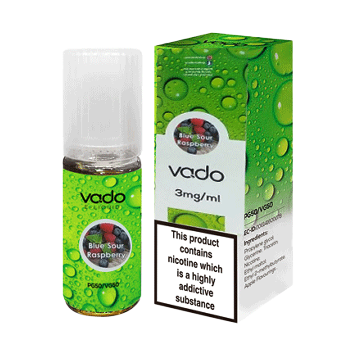 10 x Blue Sour Raspberry 10ml E-Liquid by Vado - Vape 360 Uk