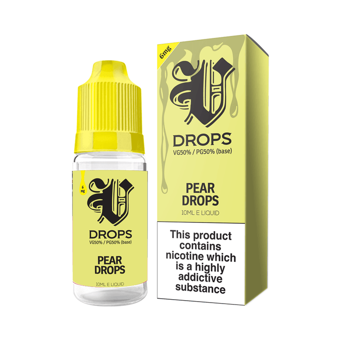 Pear Drops 10ml E-Liquid V Drops - Rainbow Range - Vape 360 Uk